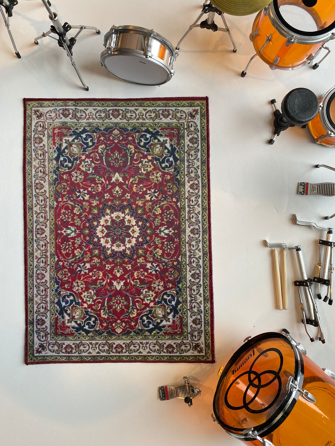 Vintage Drum Rug for Use With Mini Drum Kit Models - Mini Drum Rug for ...