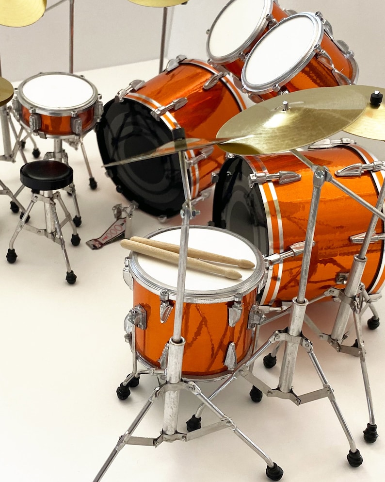 Metallica Collectible Magnetic Orange Mini Drum Kit Replica Miniature ...