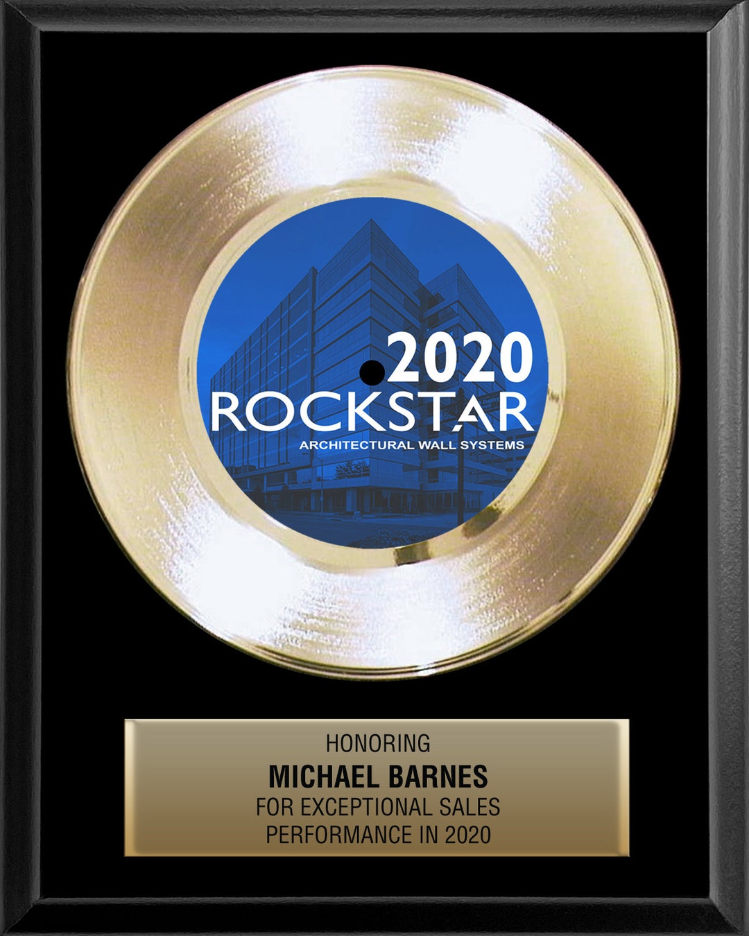 REAL VINYL RECORD Business Award, 7 Inch Platinum Record Award, Wood ...
