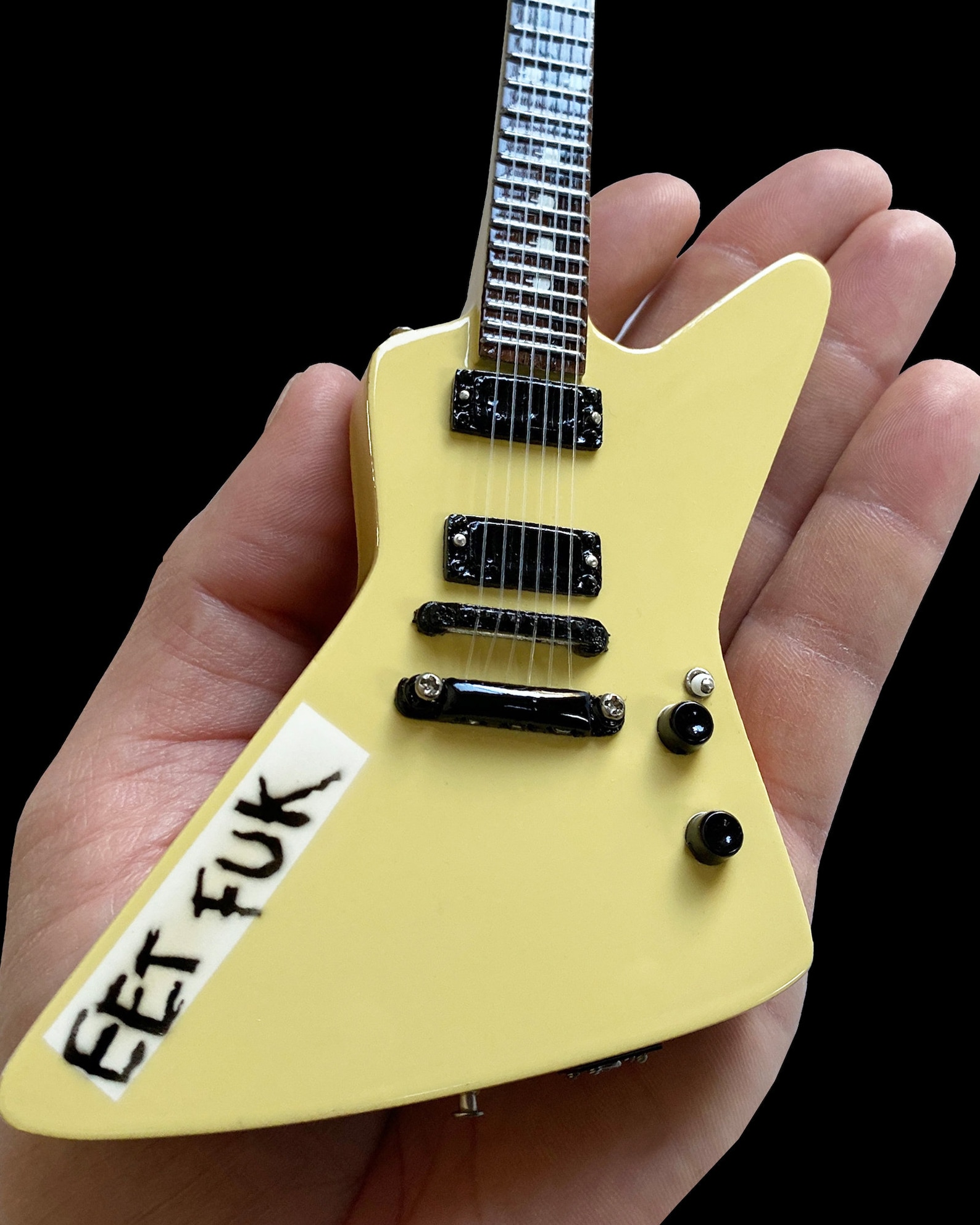 Metallica Collectible James Hetfield ESP MX-220 Eet Fuk Guitar Replica ...