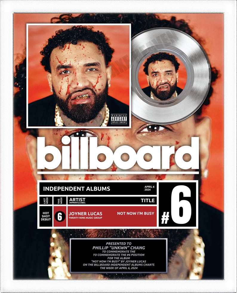 REAL VINYL RECORD Top of the Charts Record Award Billboard Award - 18 ...