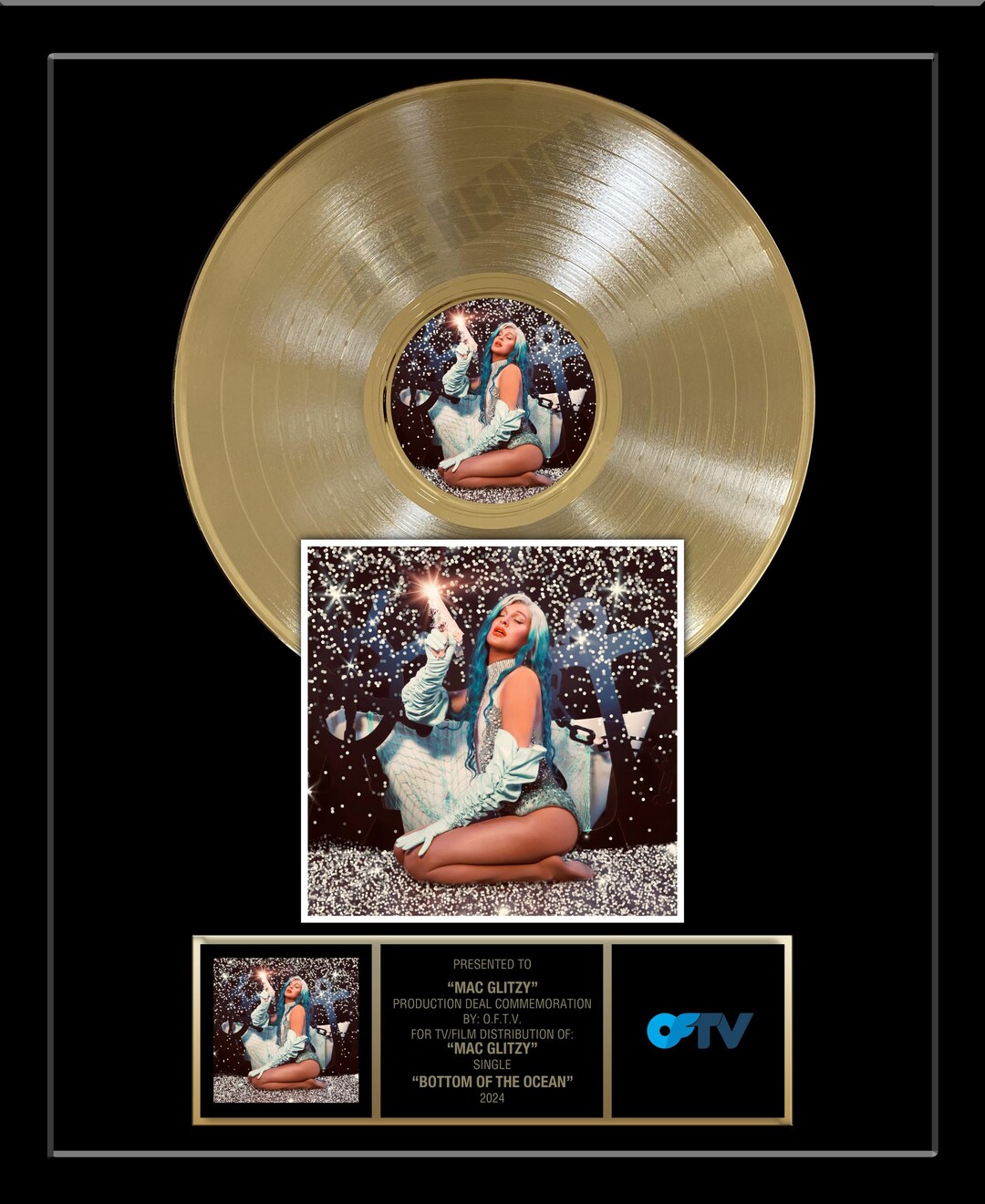 REAL RECORD Artist Award Gold Record Award - 18" X 22" Framed ...