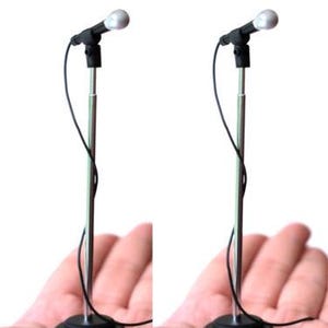 SET OF 2: Adjustable Height Miniature Microphones to Compliment Mini ...