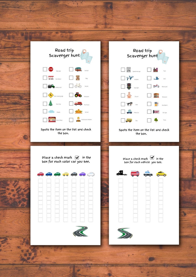Printable Road Trip Activity Pages & Games. - Etsy