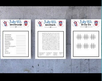 4th of July Word Search Printable Kids Word Search 4th of - Etsy