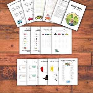 Printable Road Trip Activity Pages & Games. - Etsy
