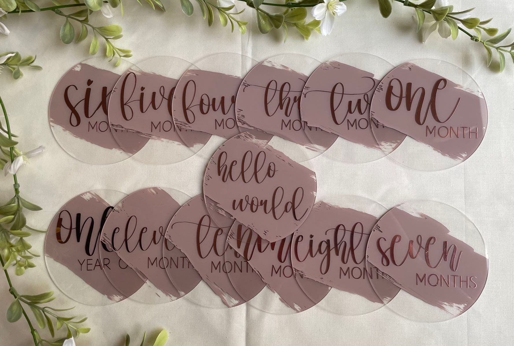 Baby Milestones | Acrylic Baby Milestone Set | Baby's First Year | New ...