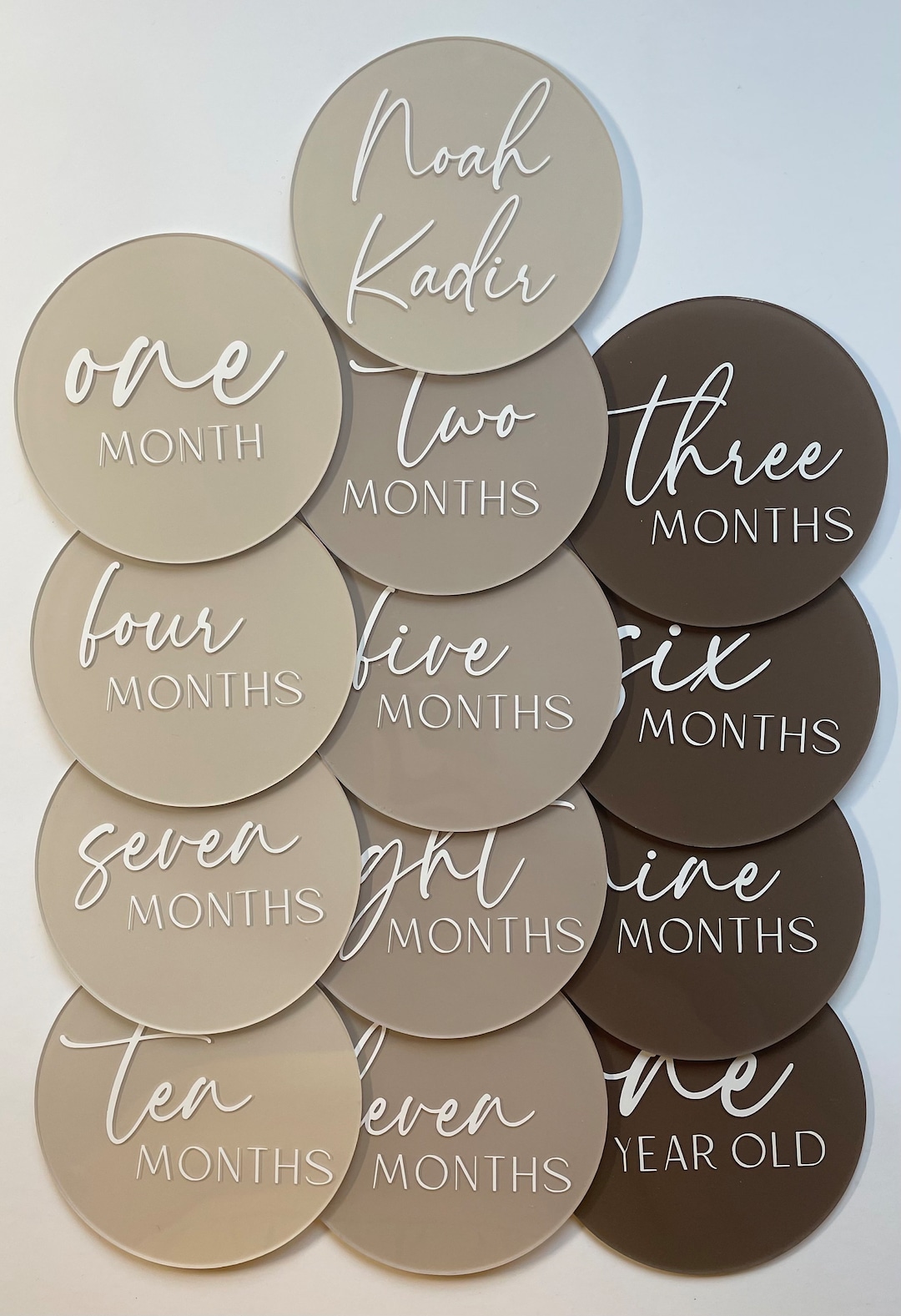 Baby Milestones | Neutral Toned Acrylic Baby Milestone Set | Baby's ...