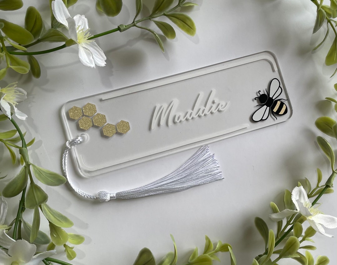 Bummble Bee Bookmark | Honeycomb and Bee Bookmark | Personalised ...