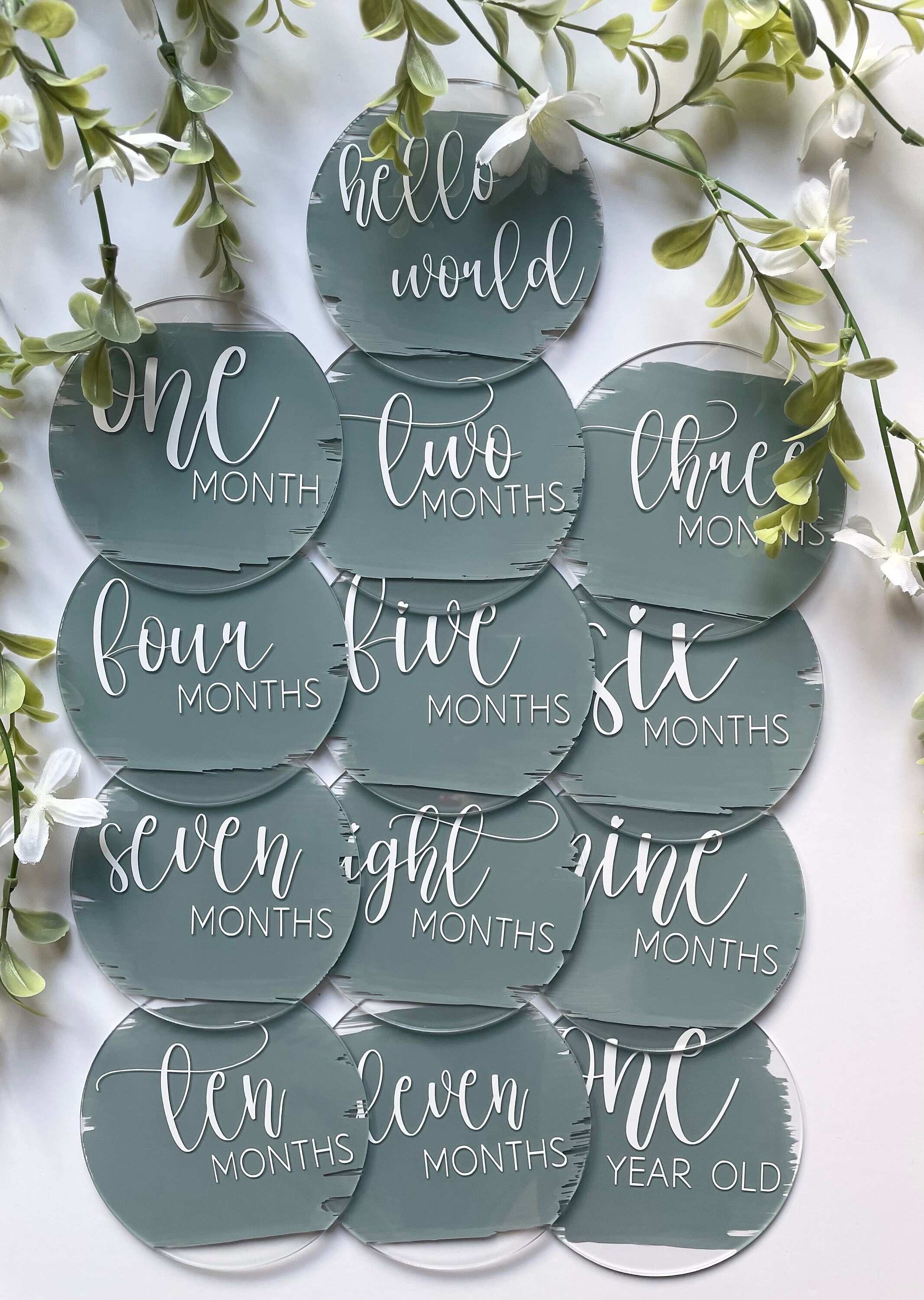 Baby Milestones | Acrylic Baby Milestone Set | Baby's First Year | New ...