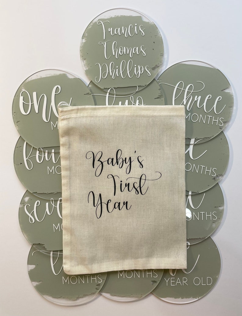 Baby Milestones | Acrylic Baby Milestone Set | Baby's First Year | New ...