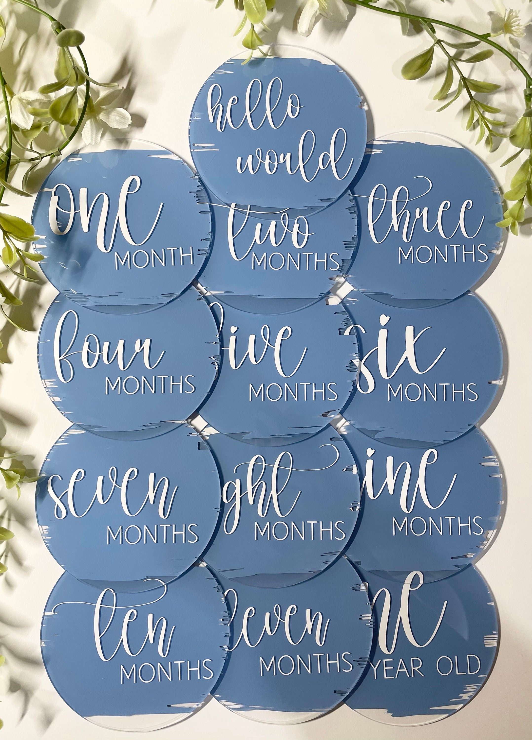 Baby Milestones | Acrylic Baby Milestone Set | Baby's First Year | New ...