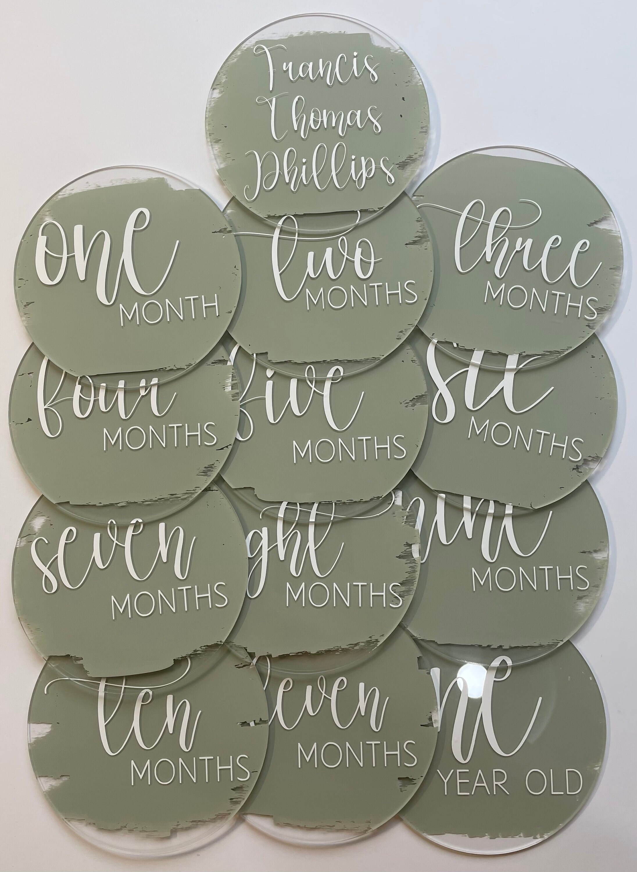Baby Milestones | Acrylic Baby Milestone Set | Baby's First Year | New ...