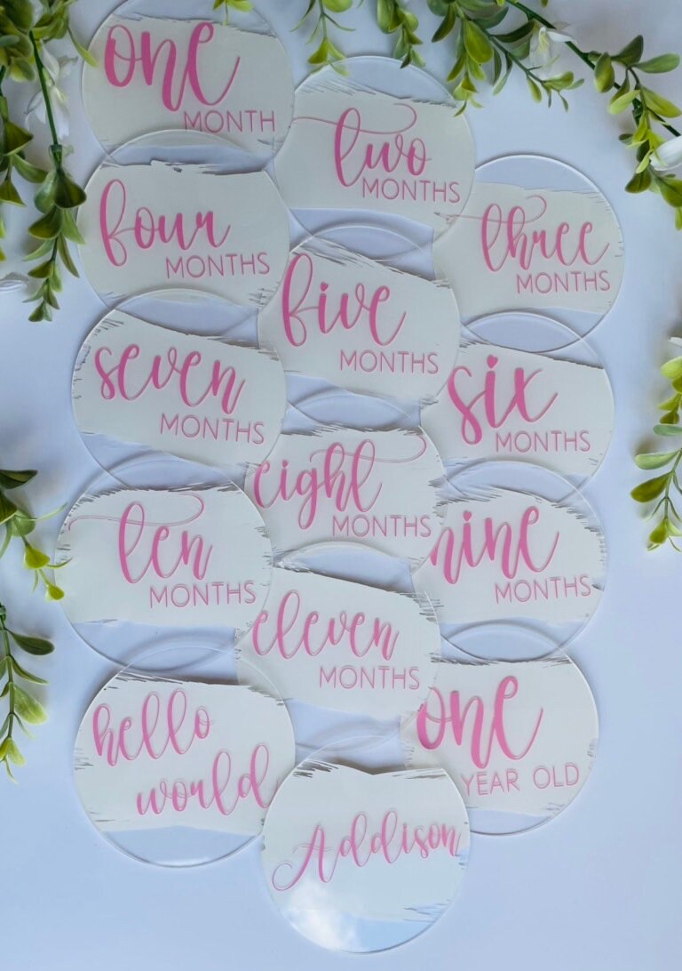 Baby Milestones | Acrylic Baby Milestone Set | Baby's First Year | New ...