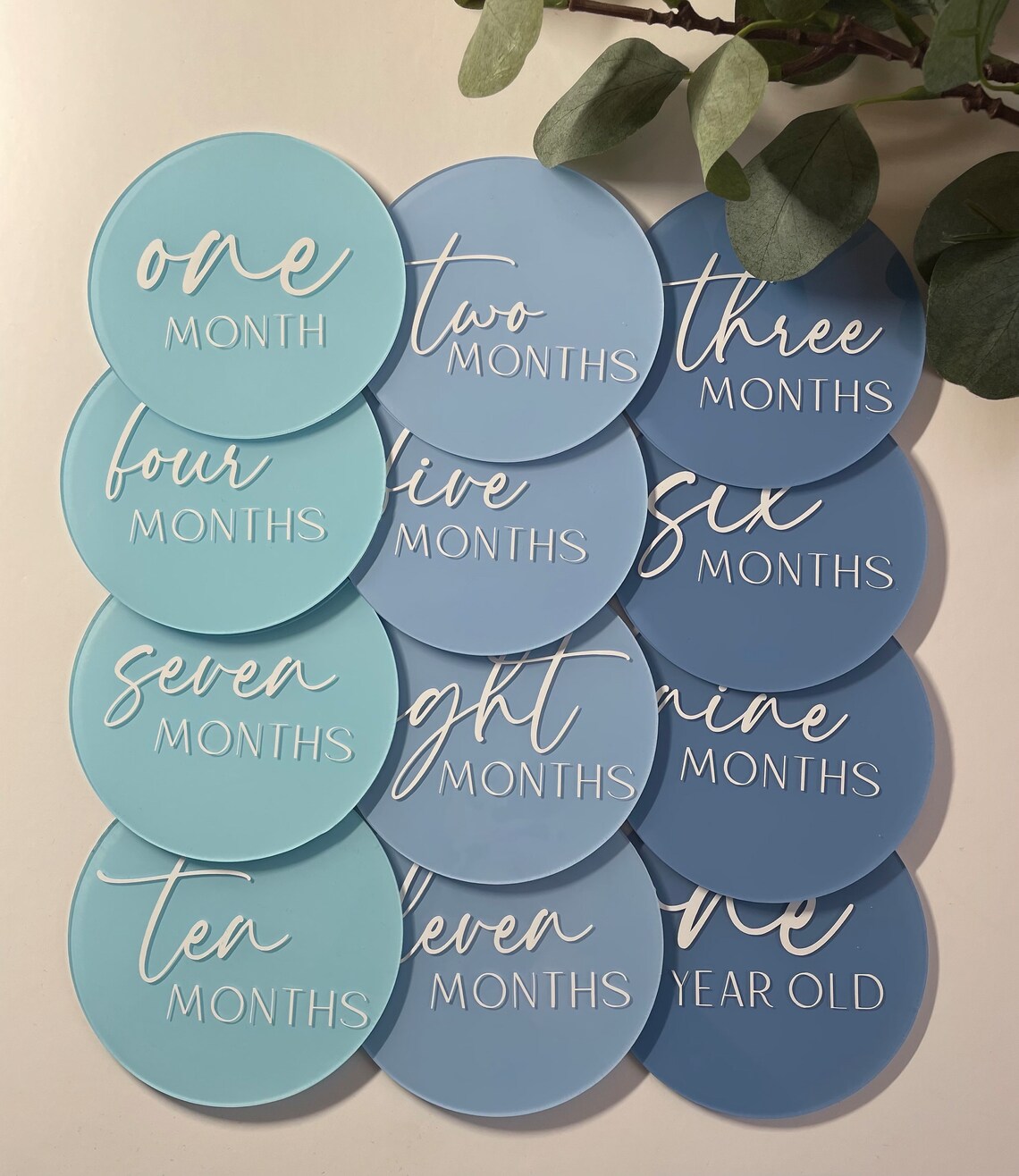 Baby Milestones | Blue Toned Acrylic Baby Milestone Set | Baby's First ...