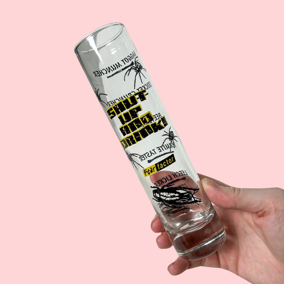 Vintage Fear Factor TV Dare Game Show Tall Shot Glass Joe Rogan Bugs ...