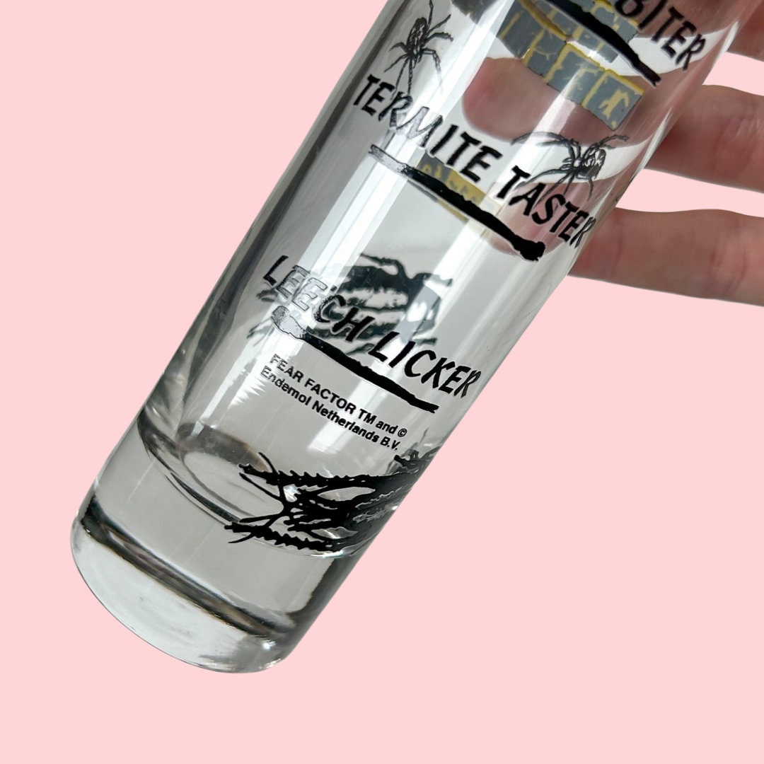 Vintage Fear Factor TV Dare Game Show Tall Shot Glass Joe Rogan Bugs ...
