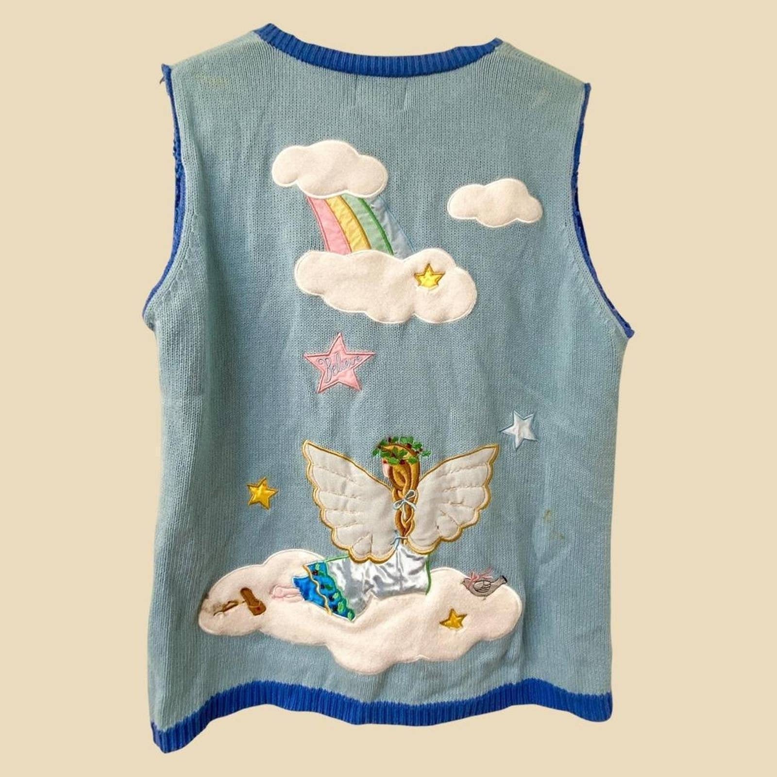 Vintage 1980s Angel Themed Sweater - Etsy