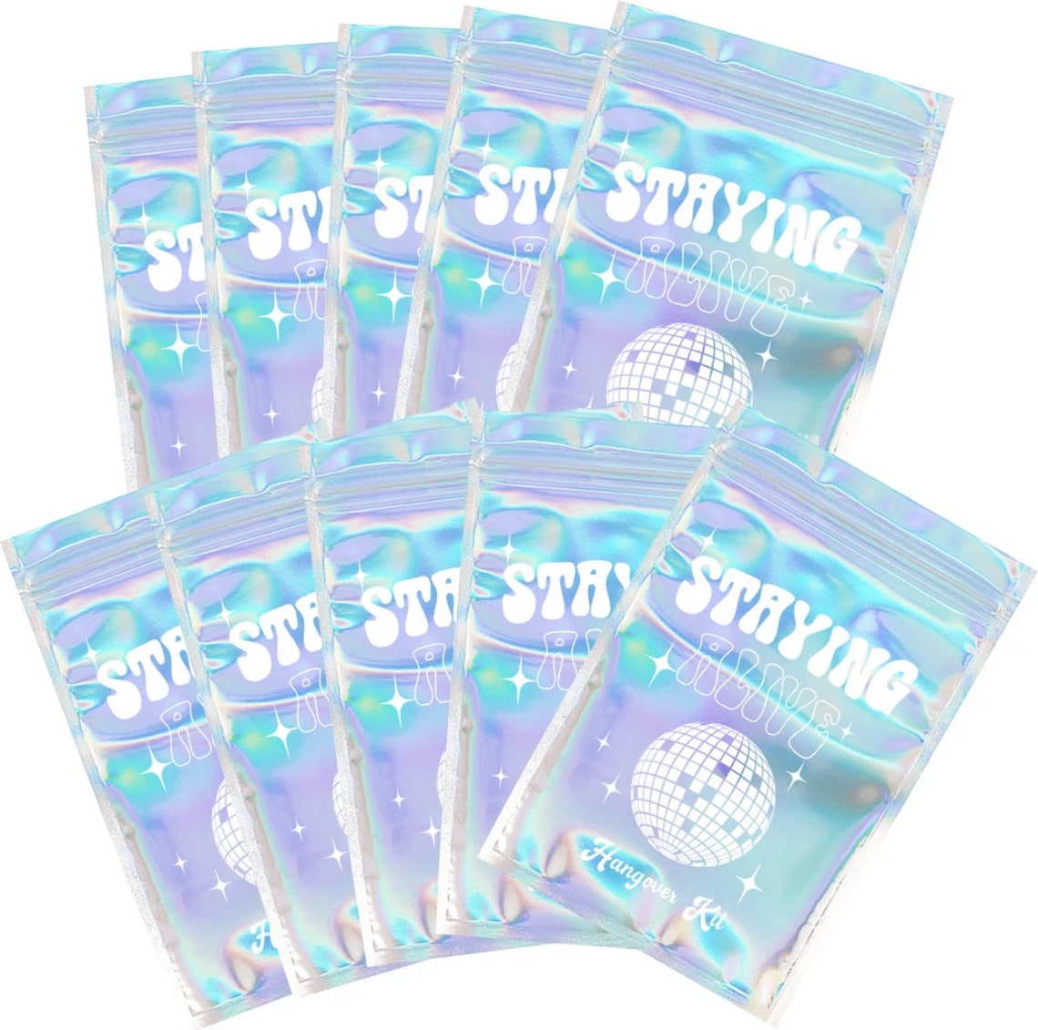 Staying Alive Hangover Kit Bags | Hen Recovery Kits | Hangover Goodie ...