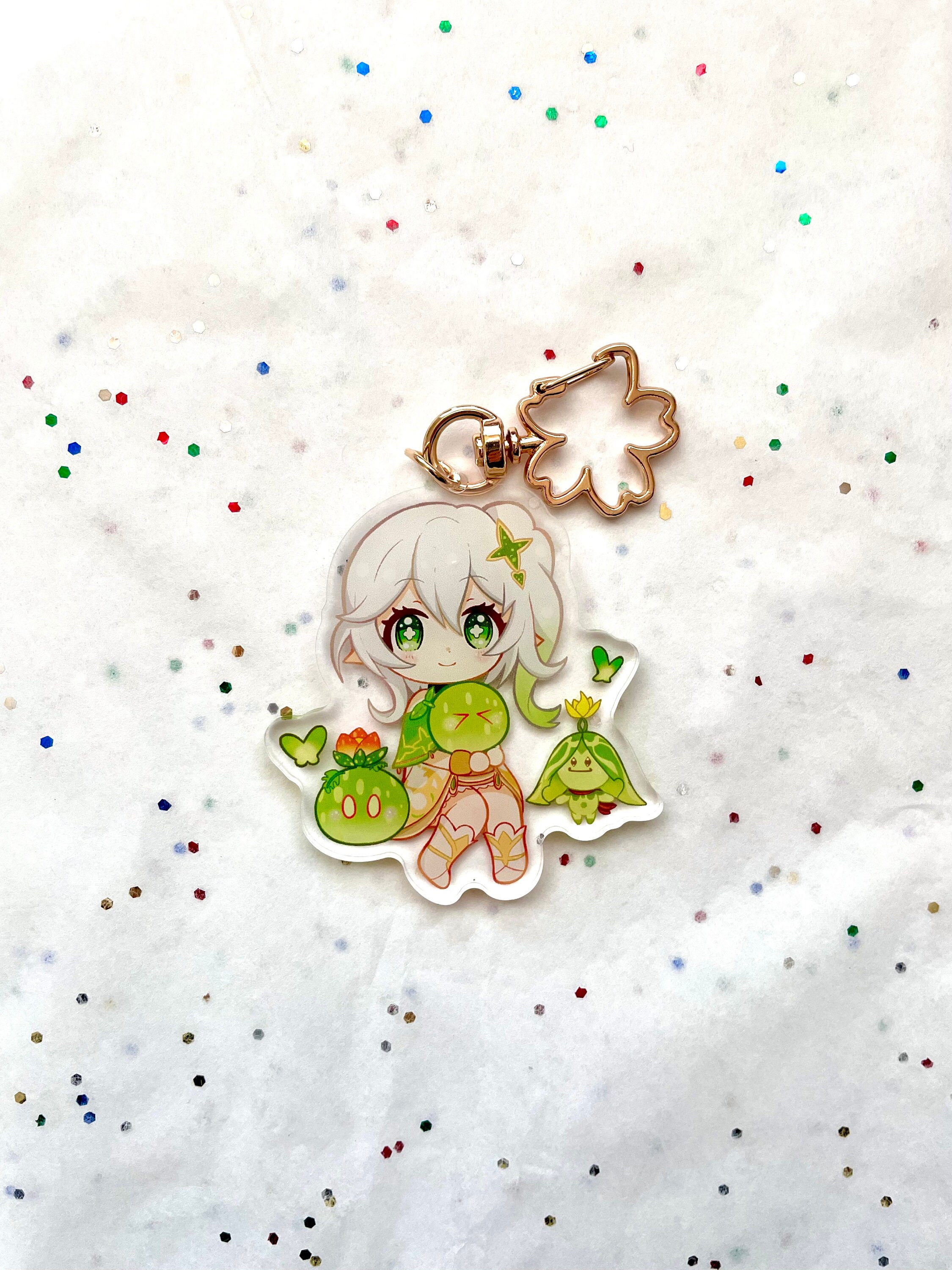 Genshin Impact Nahida & Slimes Double-sided Acrylic Keychain - Etsy