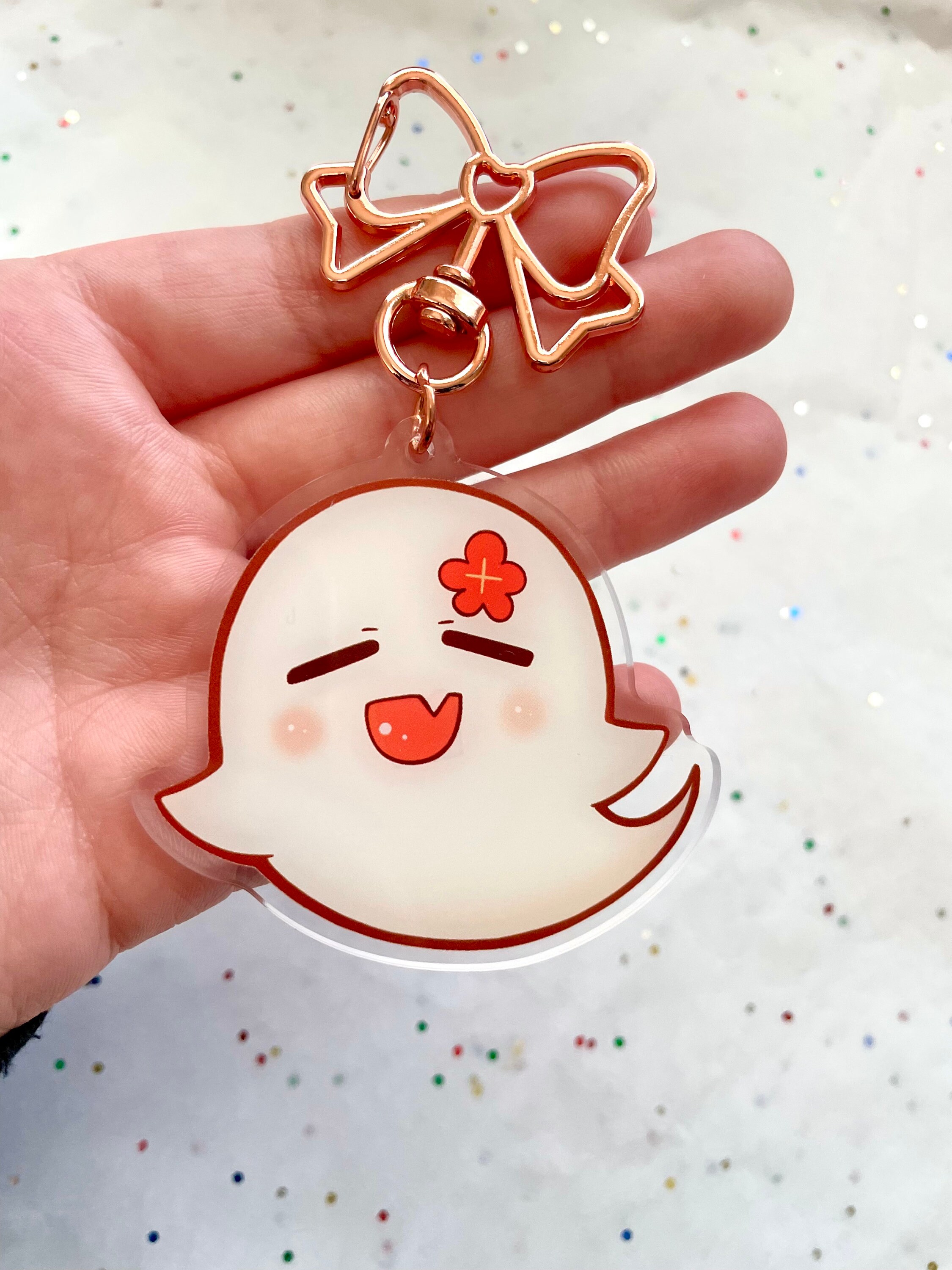 Genshin Impact Hu Tao Ghost Double-sided Acrylic Keychain Charm - Etsy