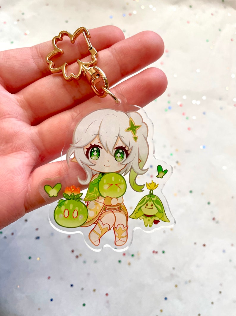 Genshin Impact Nahida & Slimes Double-sided Acrylic Keychain - Etsy