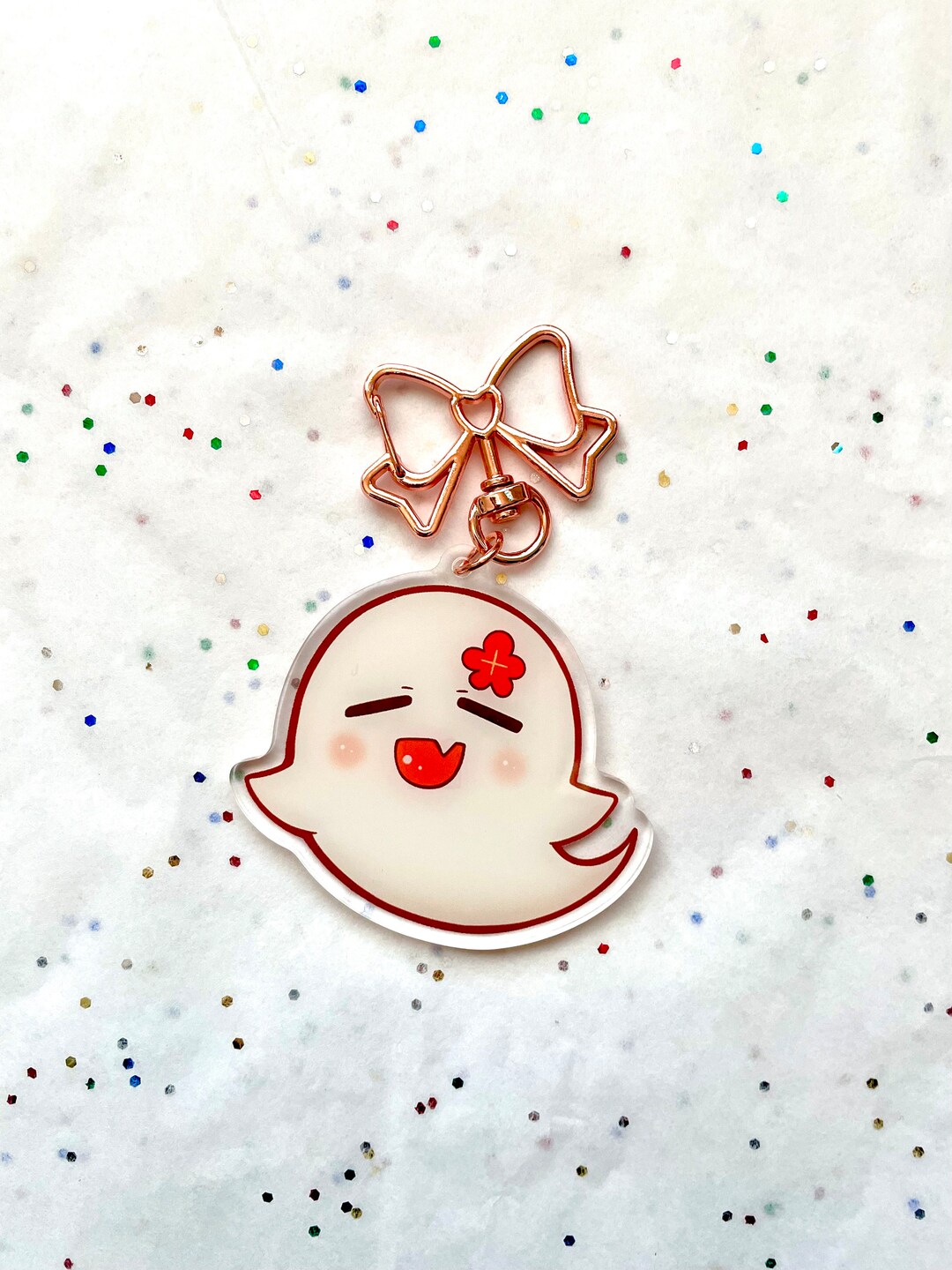 Genshin Impact Hu Tao Ghost Double-sided Acrylic Keychain Charm - Etsy