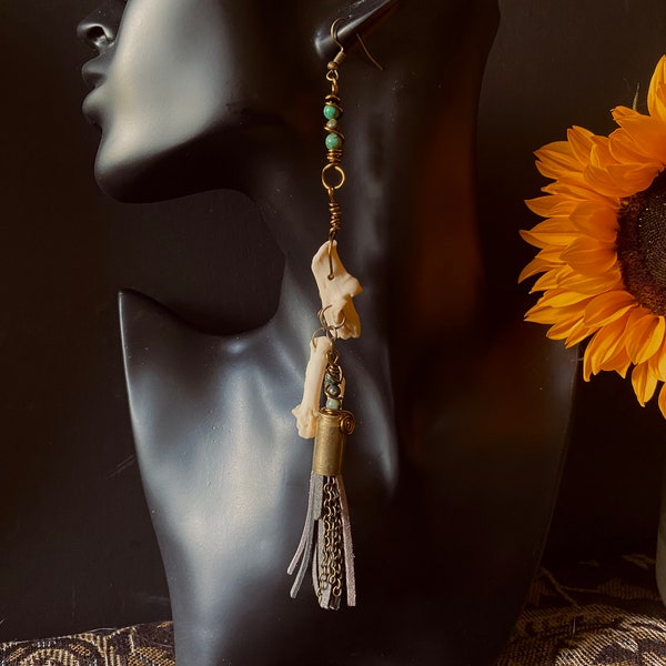 Bone Earrings - Etsy UK