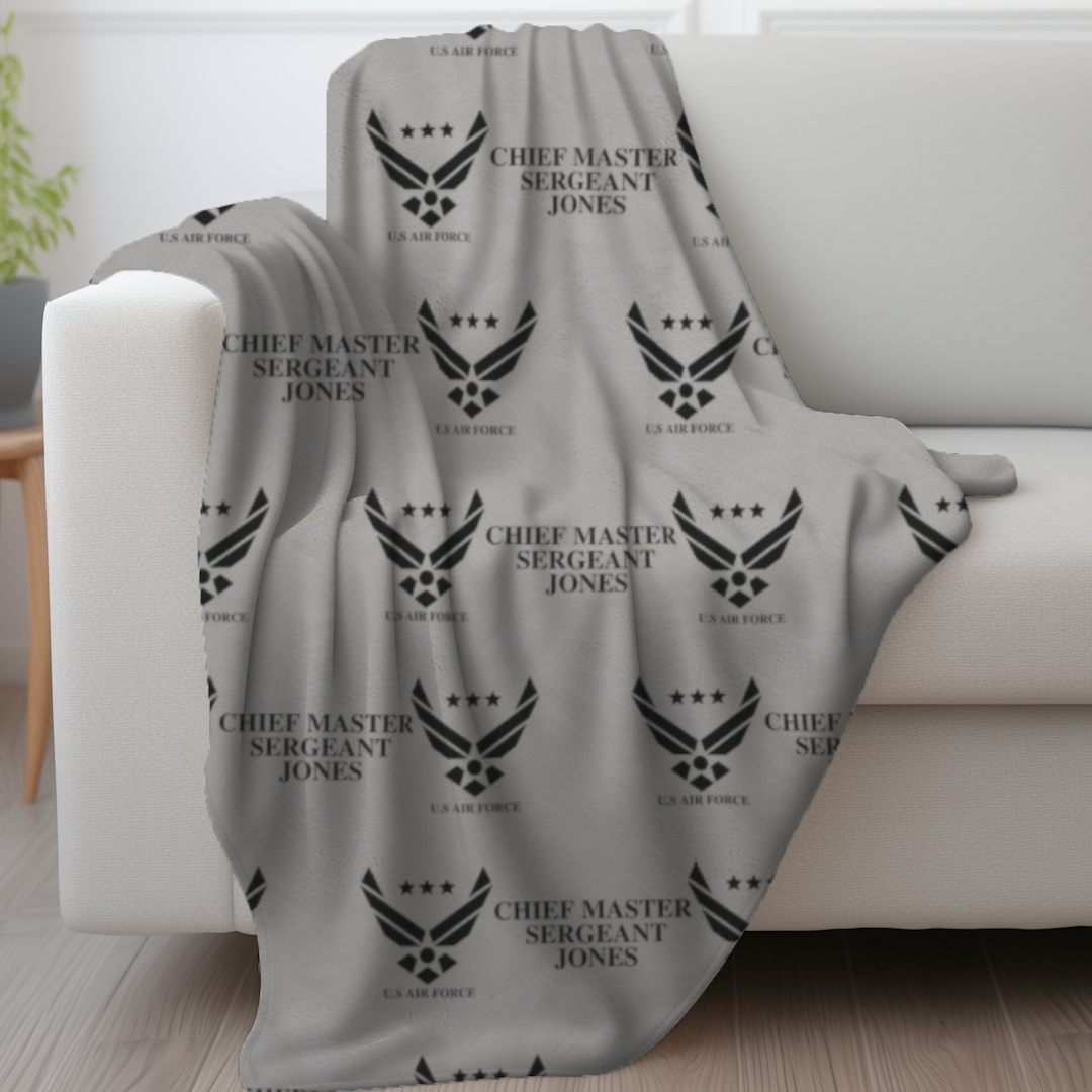 Personalized Air Force Blanket, CMSGT Promotion, Military Retirement ...