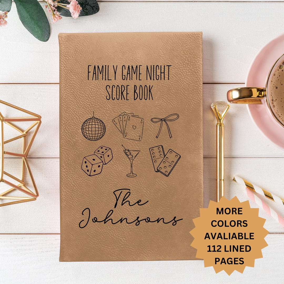Family Game Night Scorebook Custom Family Game Night Gift for Couples ...