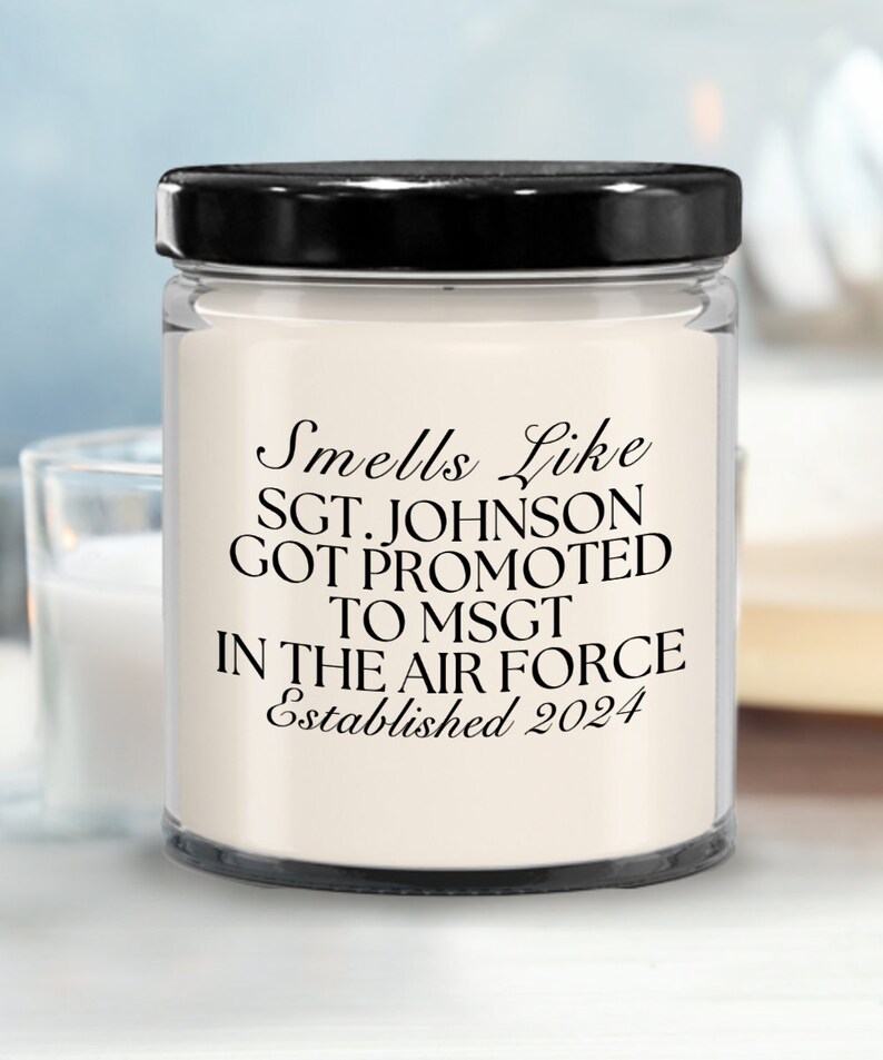 Military Husband Promotion Candle Personalized Gift for MSGT Husband ...