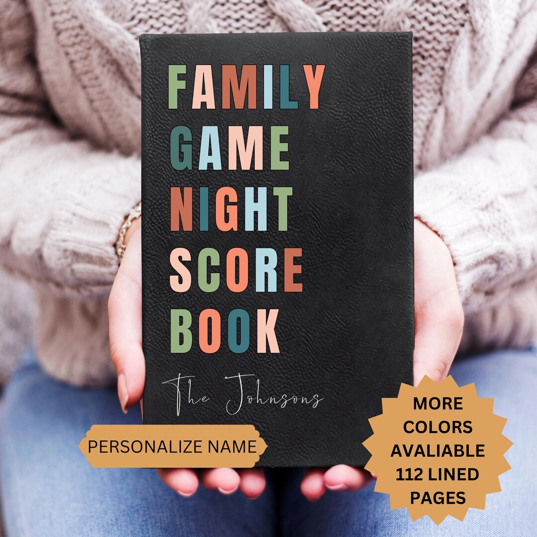 Family Game Night Scorebook Custom Family Game Night Gift for Couples ...