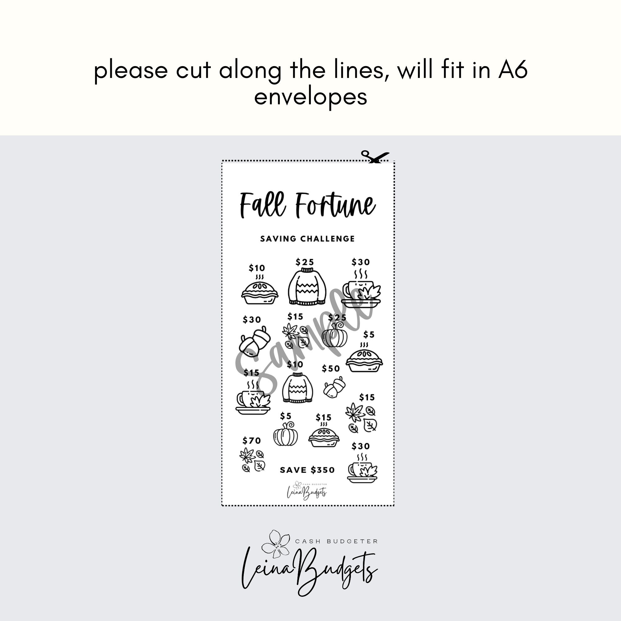 Fall Fortune Challenge | A6 Printable | Savings Challenge | Budgeting ...
