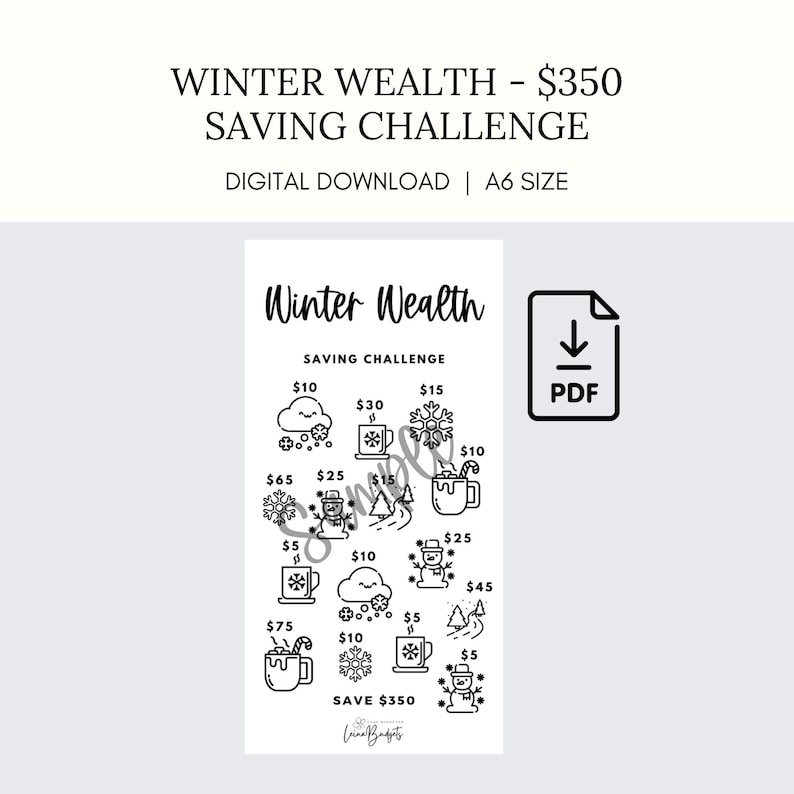 Winter Wealth Challenge | A6 Printable | Savings Challenge | Budgeting ...