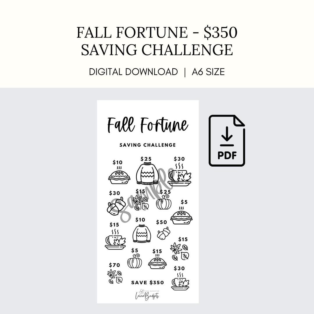 Fall Fortune Challenge | A6 Printable | Savings Challenge | Budgeting ...