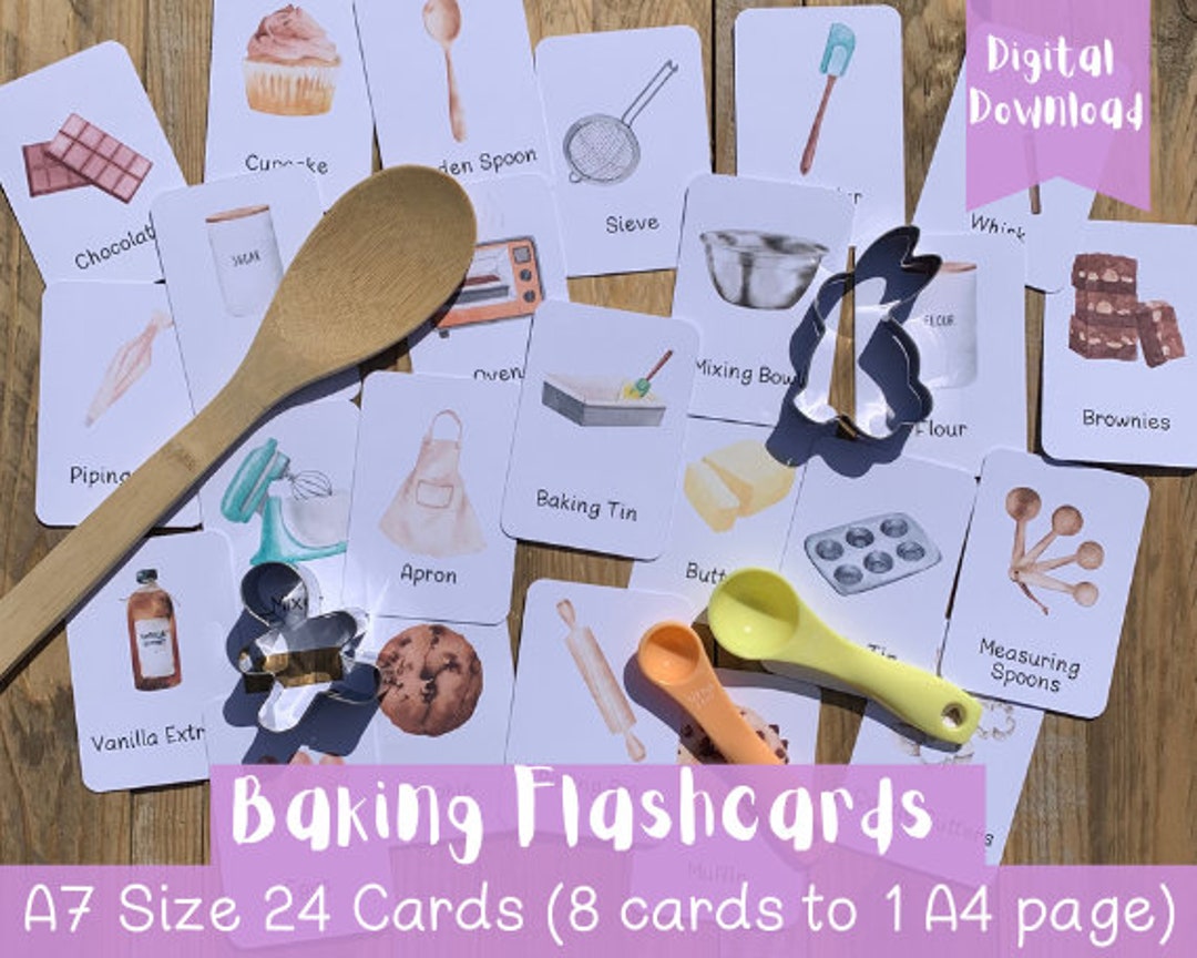 Printable Baking Themed Flashcards Flashcards for Kids - Etsy