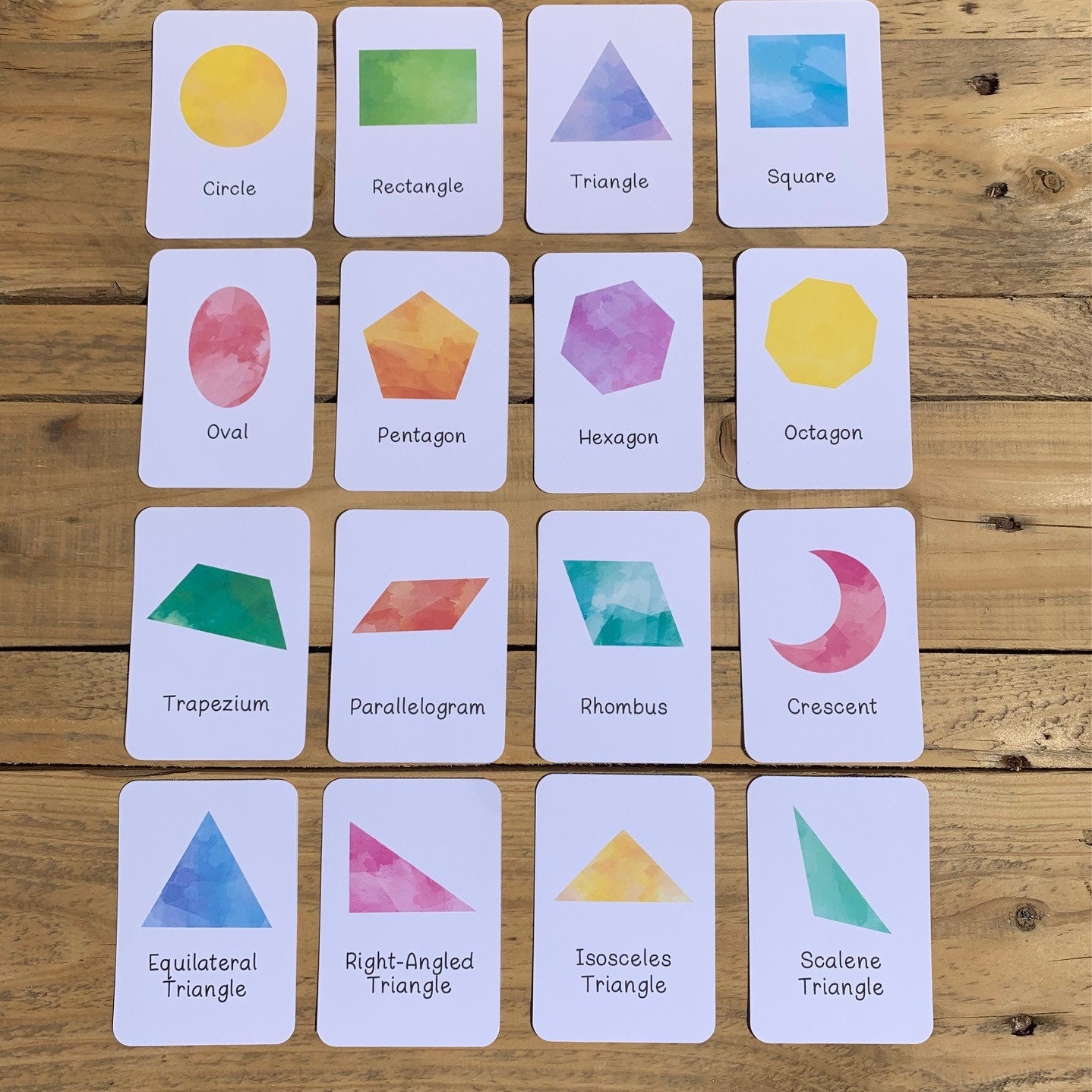 Printable 2D Shape Flashcards Flashcards for Kids Digital - Etsy Canada