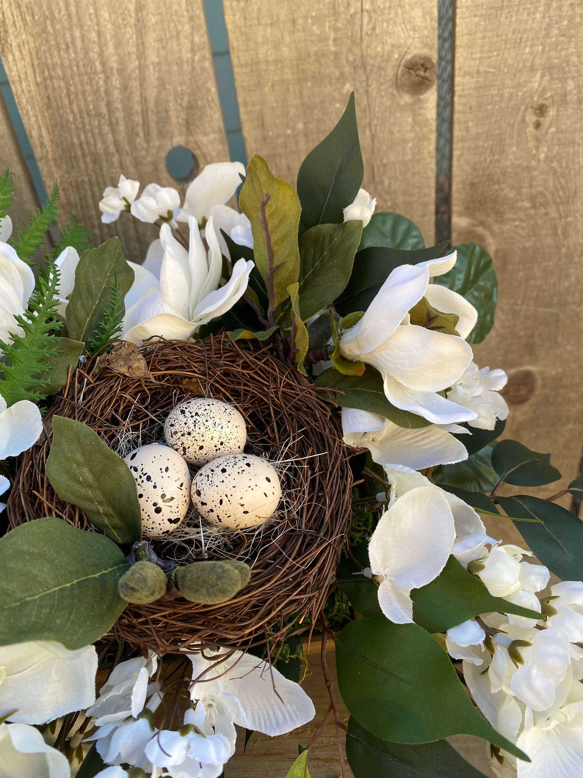Table-top Arrangement, White Magnolia Arrangement, Bird Nest ...