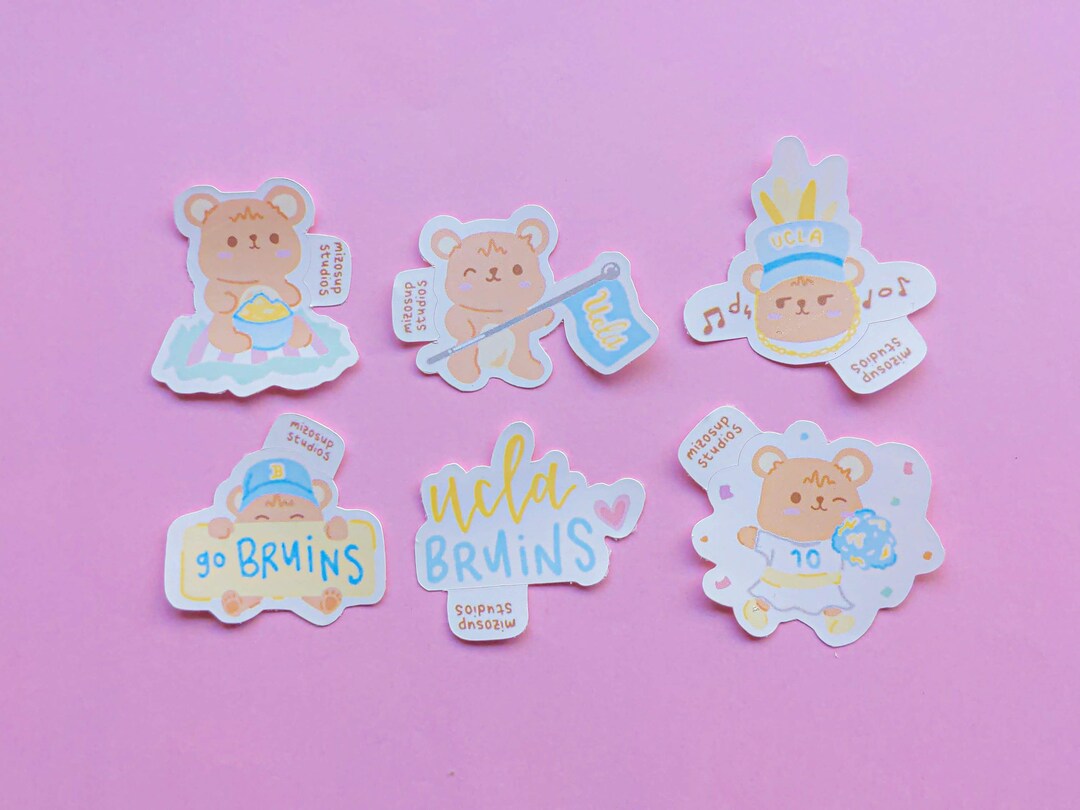 Ucla Bears [pastel Sticker Pack] ~ 6pcs / Danish Pastel / College Merch ...