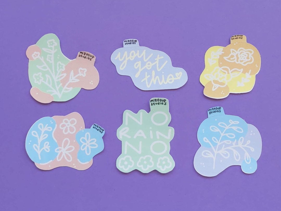 Flowers Quotes pastel Sticker Pack 6pcs / Danish Pastel / Floral ...