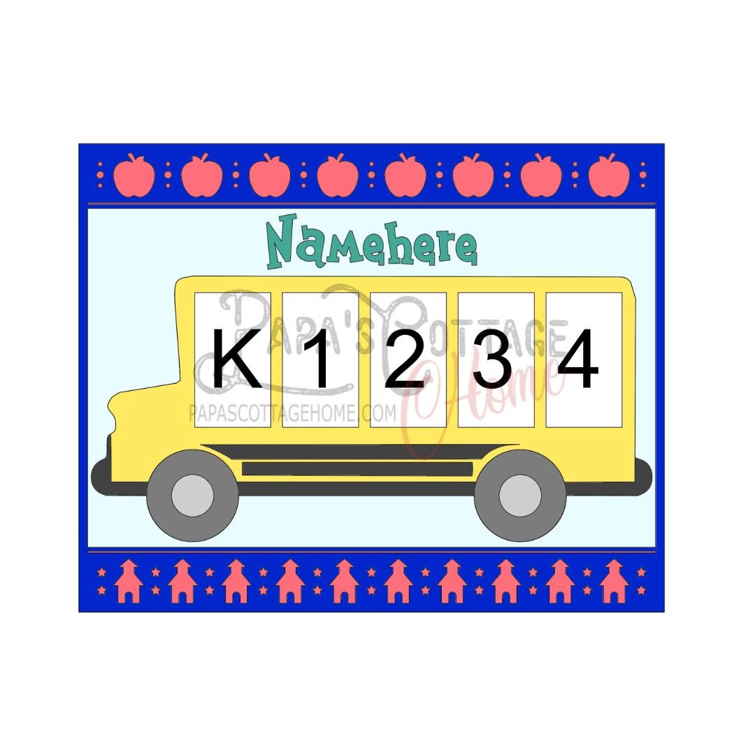 Unfinished School Bus KIT Photo Collage With Personalized Name - Fits ...