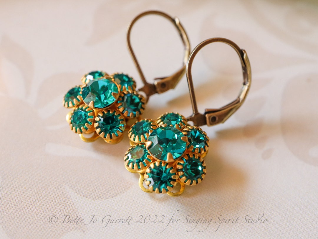 Swarovski Turquoise Blue Zircon Vintage Crystal Flower - Etsy