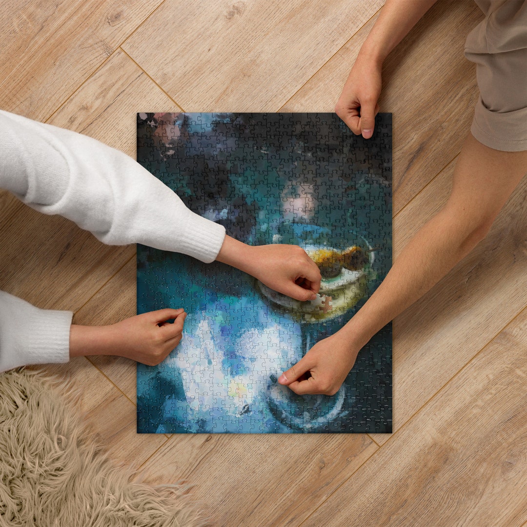 Martini Cocktail Jigsaw Puzzle Lime Garnish Art, Bar Game, Home Lounge ...