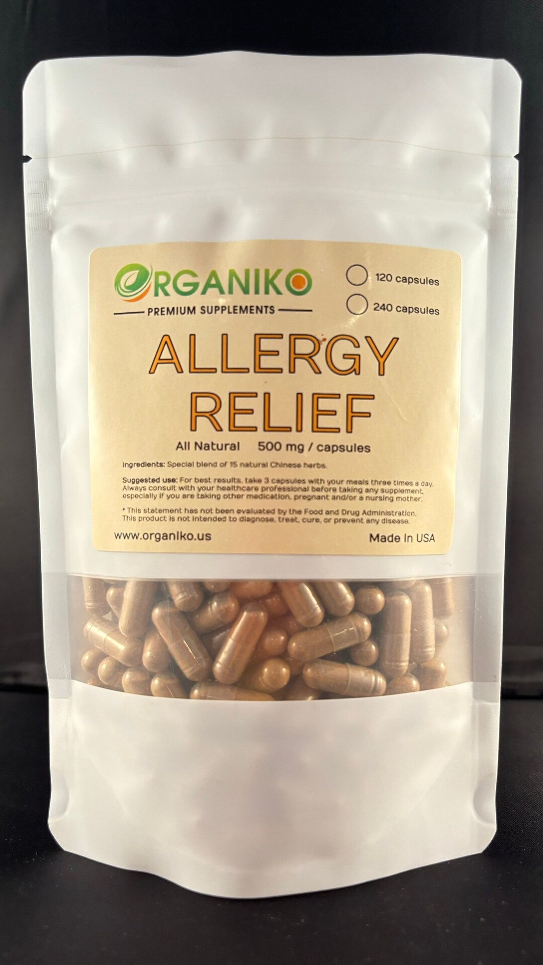 Allergy Relief -- 500mg Capsules - Etsy