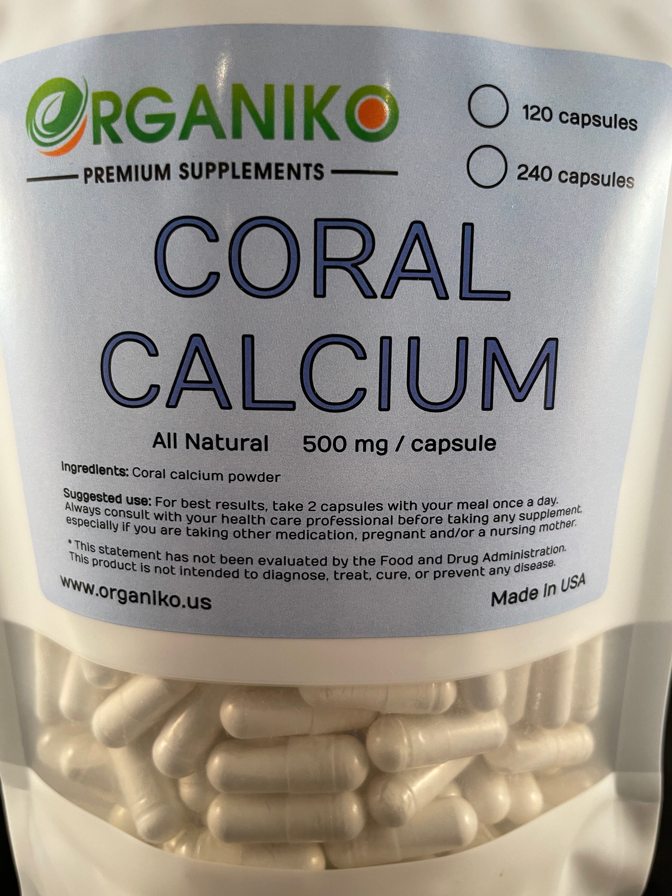 Coral Calcium -- 500mg Capsules - Etsy