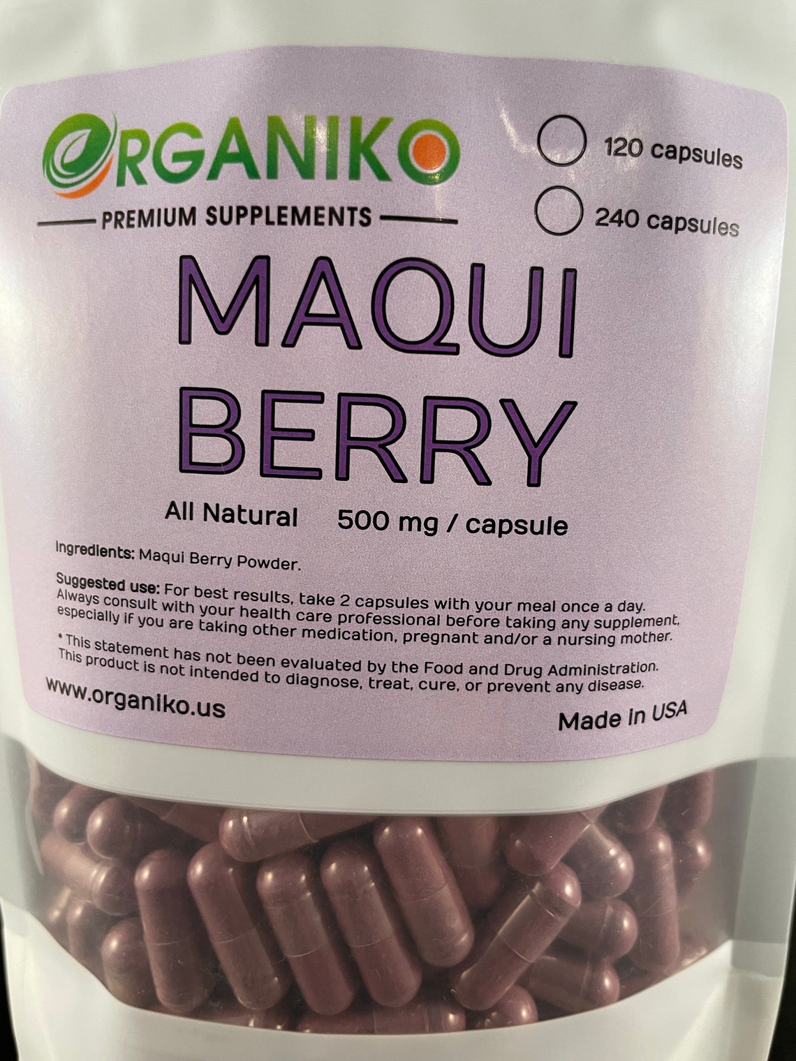 Maqui Berry -- 500mg Capsules - Etsy