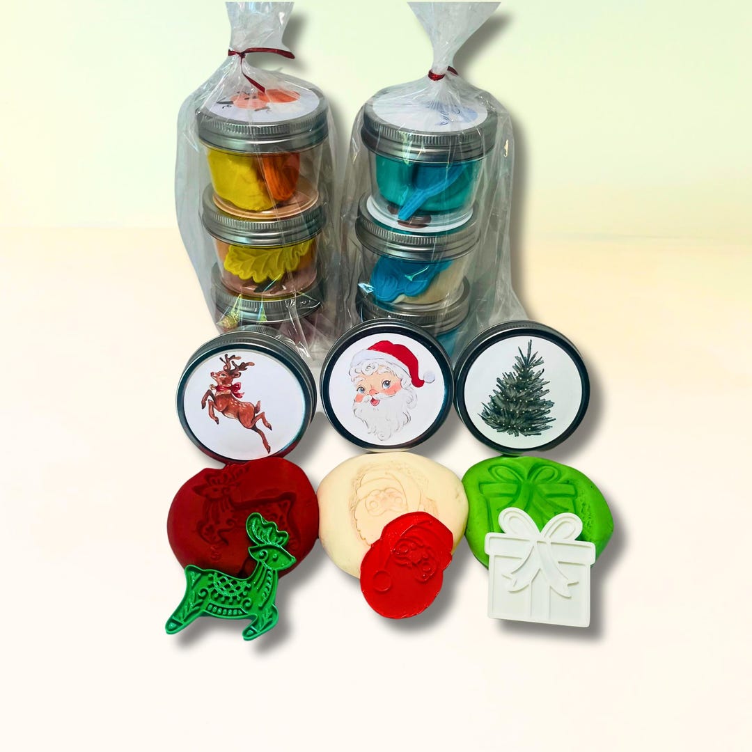Vintage Christmas Playdough Bundle With Holiday Dough Stamps - Etsy
