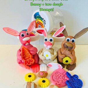 Easter Bunny Playdough Jar: Sensory Activity Kit for Kids' Baskets ...