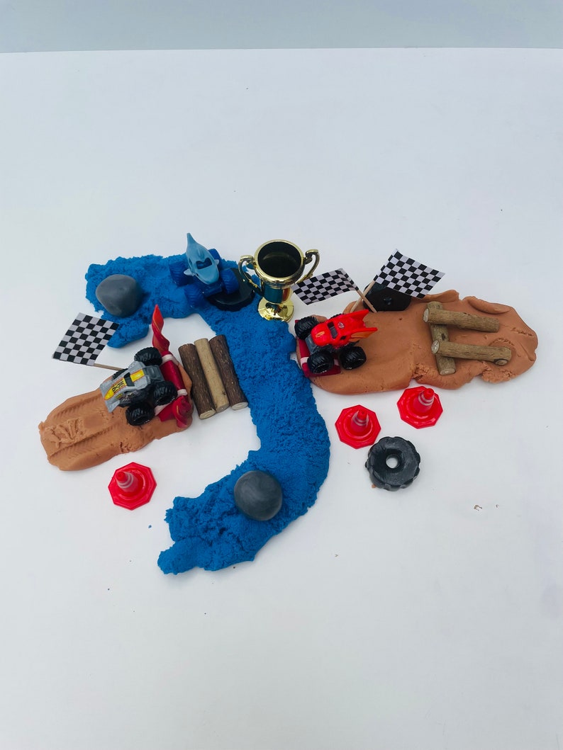 Monster Truck Sensory Bin: Play Dough & Kinetic Sand With Trucks - Etsy