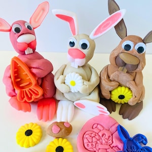Easter Bunny Playdough Jar: Sensory Activity Kit for Kids' Baskets ...